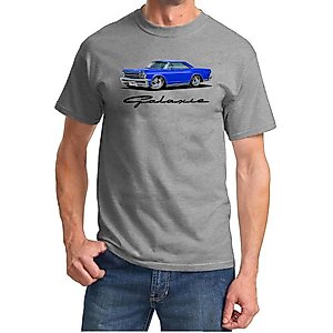 1966 Ford Galaxie 500 Hardtop Full Color Design Tshirt Medium Grey