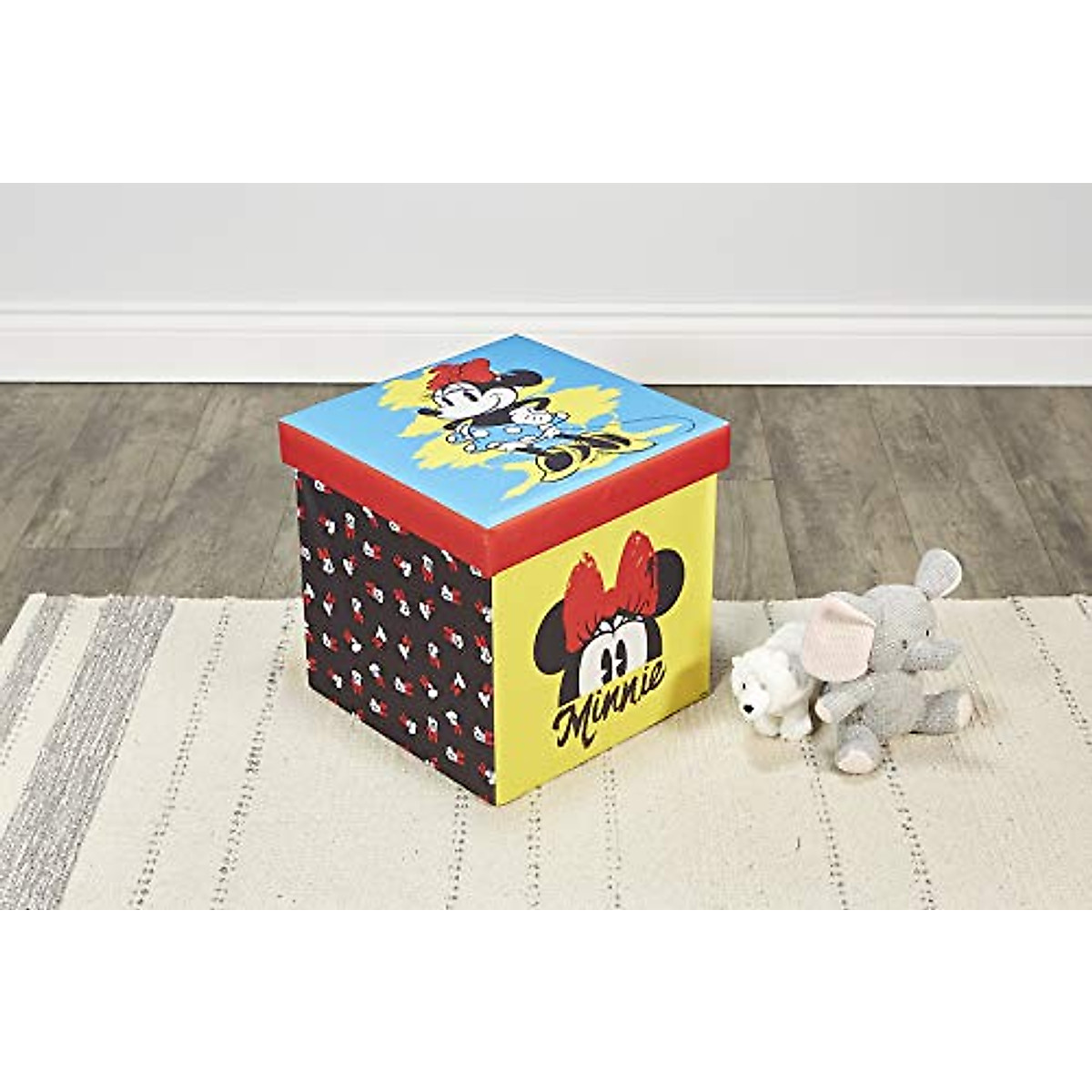 Disney Minnie Mouse Storage Ottoman, 15” Toy Box