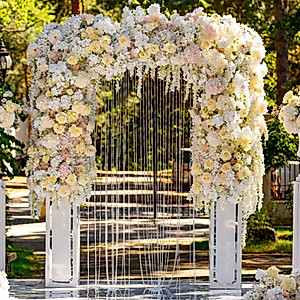 Jishi 99ft Crystal Beads Garland Strand, Iridescent Clear Acrylic Diamond Beads String Roll for Crafts, Beaded Curtains, Wedding Party Decorations, Plastic Crystal Garland for Christmas Tree Ornaments