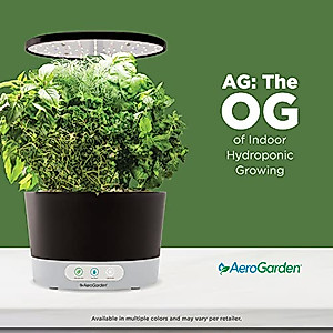 AeroGarden Harvest 360 with Gourmet Herb Seed Pod Kit - Hydroponic Indoor Garden, Black