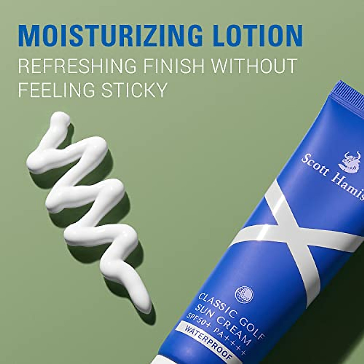 Scott Hamish Classic Golf Sun Cream SPF50+ PA++++ - UVA/UVB Face Sunscreen with Vitamin C - Waterproof Sunscreen to Hydrate & Smoothen Wrinkles - No White Cast, Non-Greasy, Transfer Free, 1.35 oz.