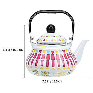EYHLKM Household Enamel Kettle Decorative Enamel Teapot Water Boiling Kettle Teakettle (Color : Red)