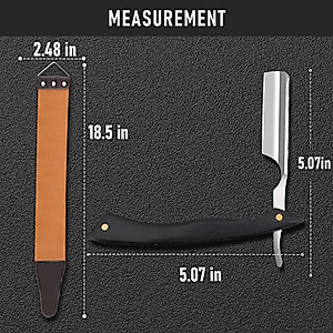 Straight Razor with Strope - Professional Straight Edge Barber Razor Premium Stainless Steel Shaver Razor with Shaving Strop for Men Home & Salon Grooming Using (NO.155)