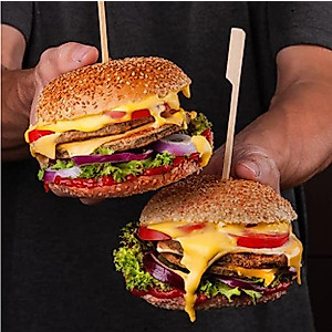 4.7 Inch Bamboo Skewers, 300 PCS Bamboo Paddle Wood Picks, Toothpicks for Appetizers, Cocktail Picks for Drinks, Food Picks, BBQ, Sandwich, Barbecue Snacks.