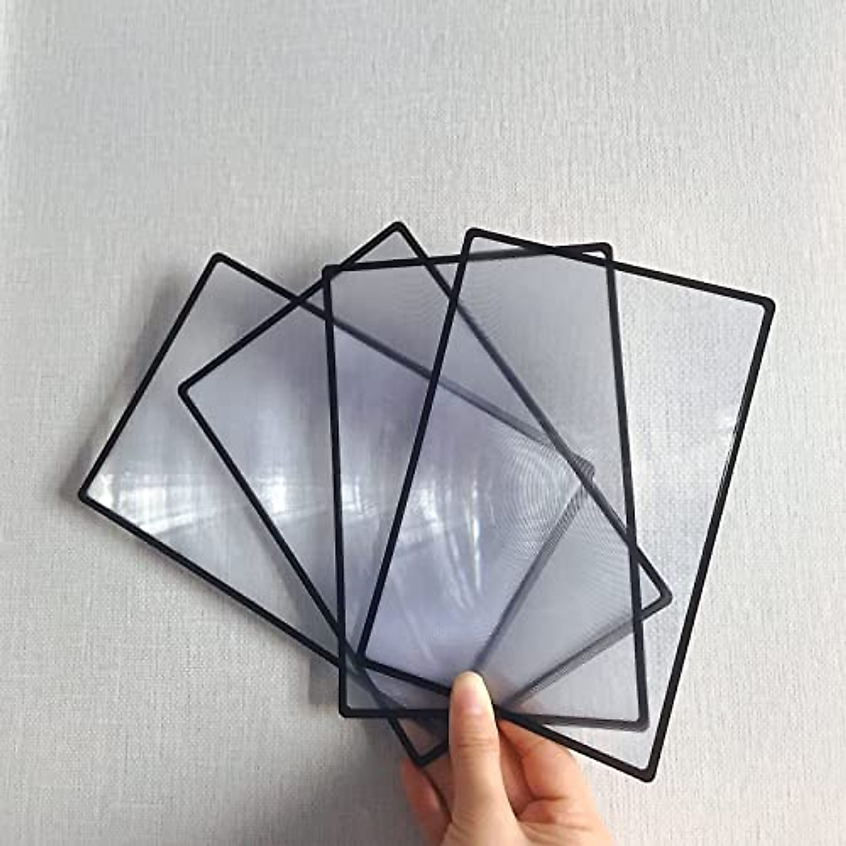 4pcs Page Magnifier for Reading, 3X Magnifying Lens Sheet/Bookmark Flat Magnifier Lenses Lay on Page, Magnifying Fine Print, Flexible Lens, by HYMAOME