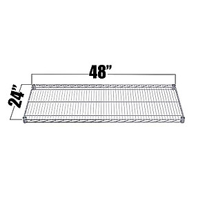 Regal Altair 24" x 48" Chrome Wire Shelving |Pack of 2 Shelves| Heavy Duty NSF Storage Shelves