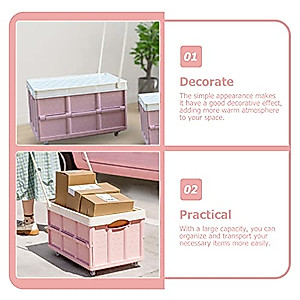 Cabilock Lidded Storage Bin Collapsible Storage Box Stackable Clothes Storage Box With Wheel