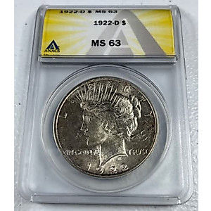 1922 D Peace Silver Dollar Uncirculated Rare MS/BU US Coin $1