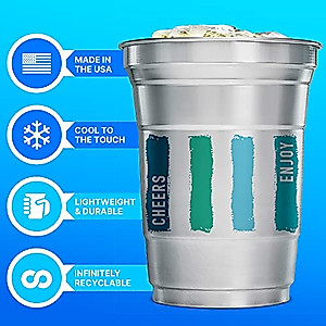 Ball Aluminum Cup Recyclable Party Cups, 16 oz. Cup, 30 Cups Per Pack