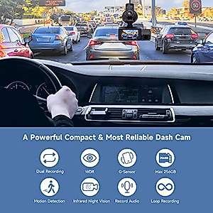 Frvesroe BF-2 4K+1080P Dual Dash Cam Front and Inside,Car Camera Front and Rear with GPS and Speed,Dashcam with 24H Parking Mode,Super Infrared Night Vision with Sony Sensor (64GB SD Card is Included)