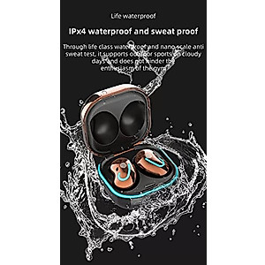 eDealz in-Ear Wireless Bluetooth 5.1 Headphones, Earbuds IPX4 Waterproof with Microphone Rechargeable Micro USB Smart LED RGB Case for Smartphones Android iOS (Rose Gold)