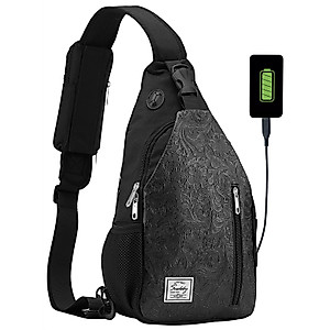 Sling Bag for Men, Crossbody Sling Backpack Travel Hiking with Detachable Bag (Camouflage-1)