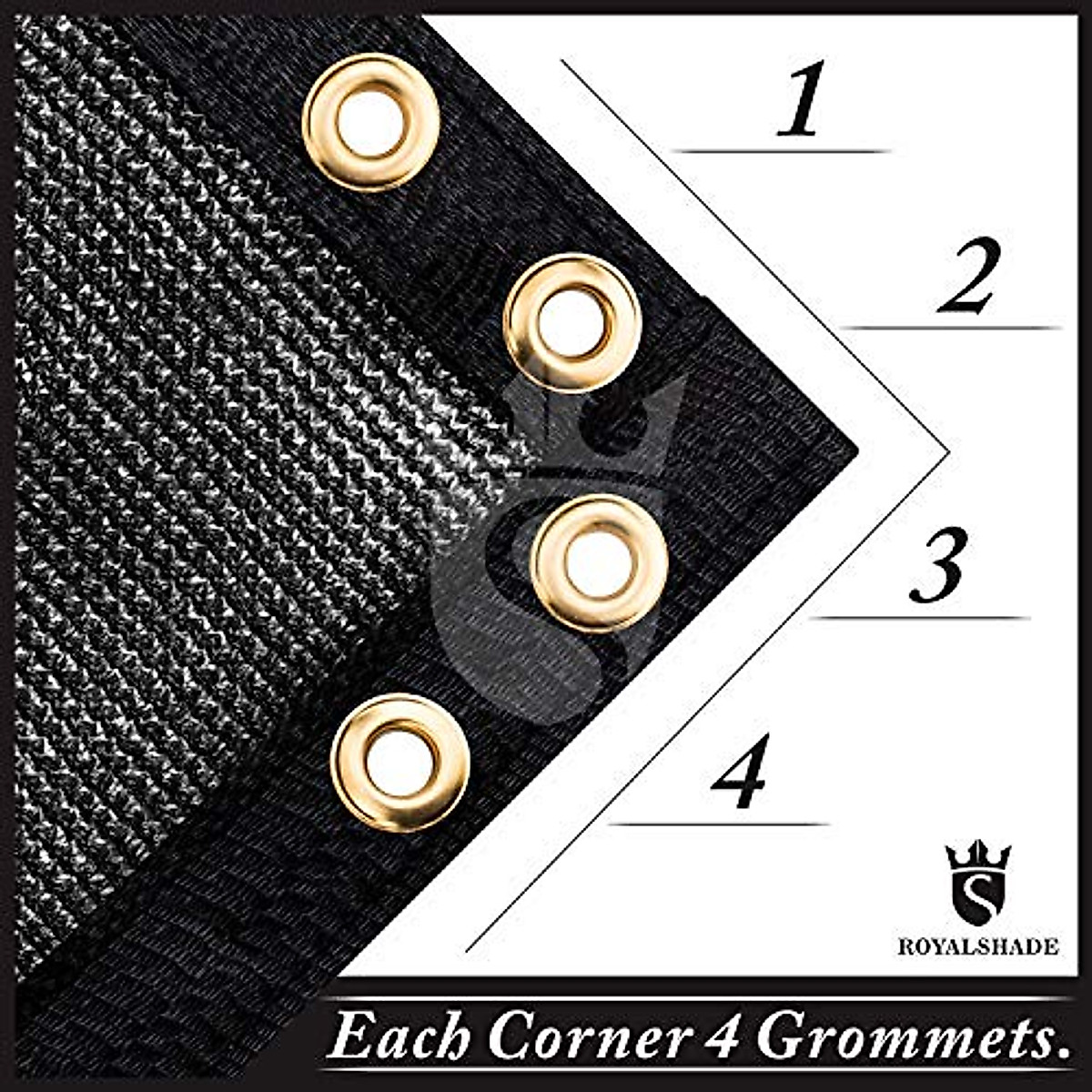 Royal Shade 6' x 50' Black Fence Privacy Screen Cover Windscreen with Heavy Duty Brass Grommets -Cable Zip Ties Include -Make Custom Size
