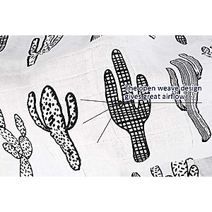 SANNIX Cactus Muslin Swaddle Blankets Cotton Baby Swaddle Wrap Floral Print Burping Cloth & Stroller Cover Baby Blanket