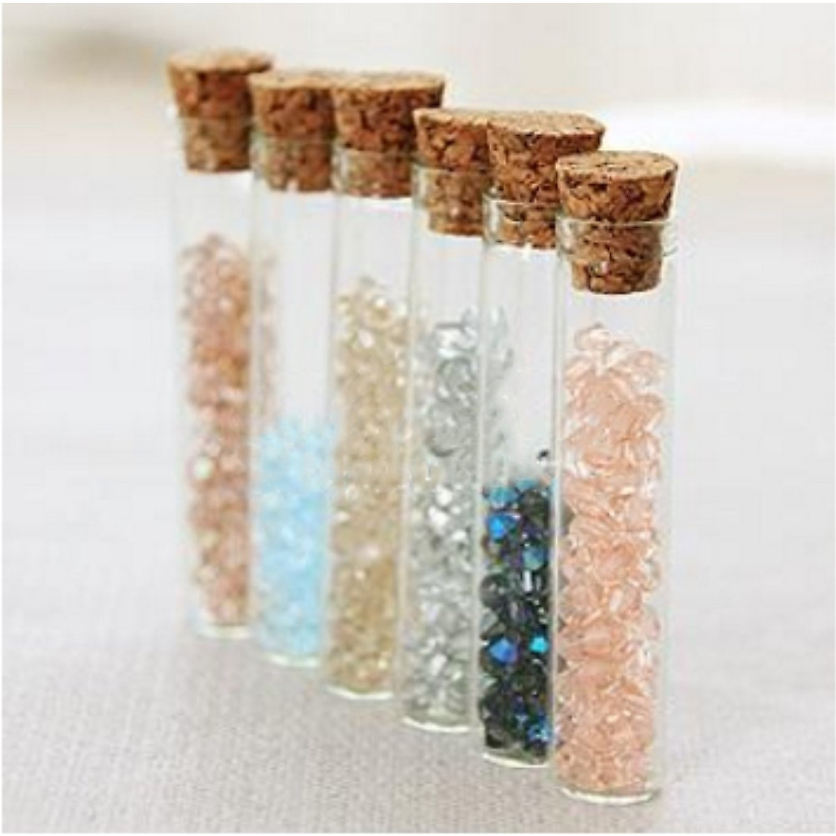 WarmShine 30 Pack 6ml Clear Plastic Test Tubes with Wood Cork Stoppers for Scientific Experiments Party Favor,12x75mm