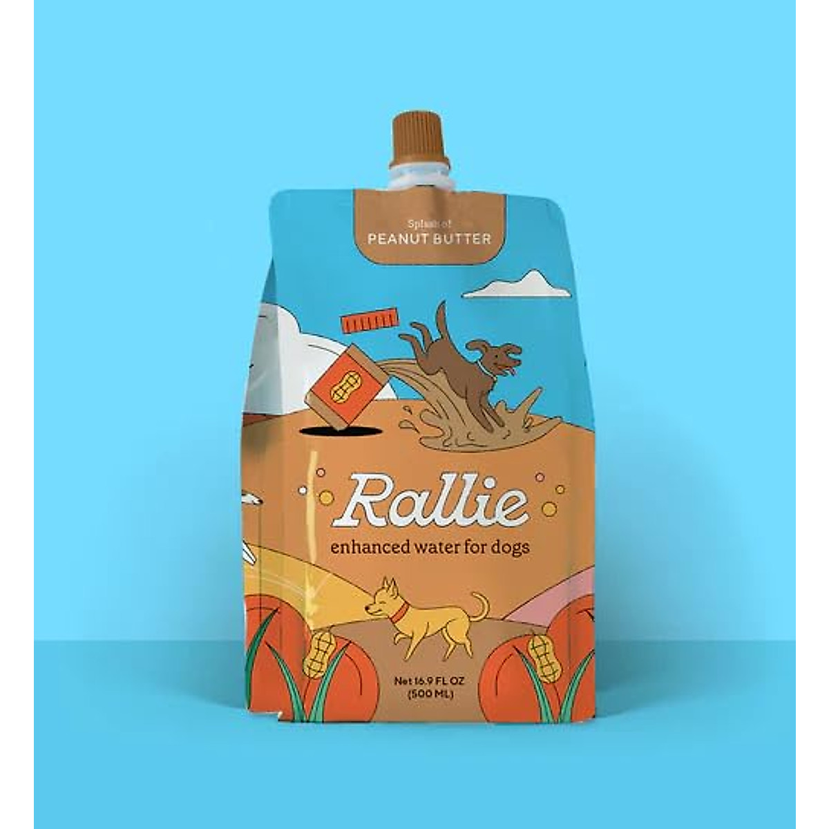 Rallie Peanut Butter Enhanced Water Supplement for Dogs - Includes Collagen for Skin & Coat, Glucosamine for Hip & Joint Support, as Well as Electrolytes for Superior Hydration Pack of 12
