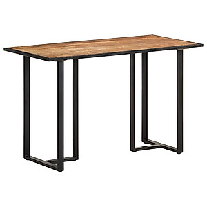 YPWRENH Rectangular Wooden End Table Dining Table 47.2" Rough Mango Wood for Dining Room, Kitchen or Living Room