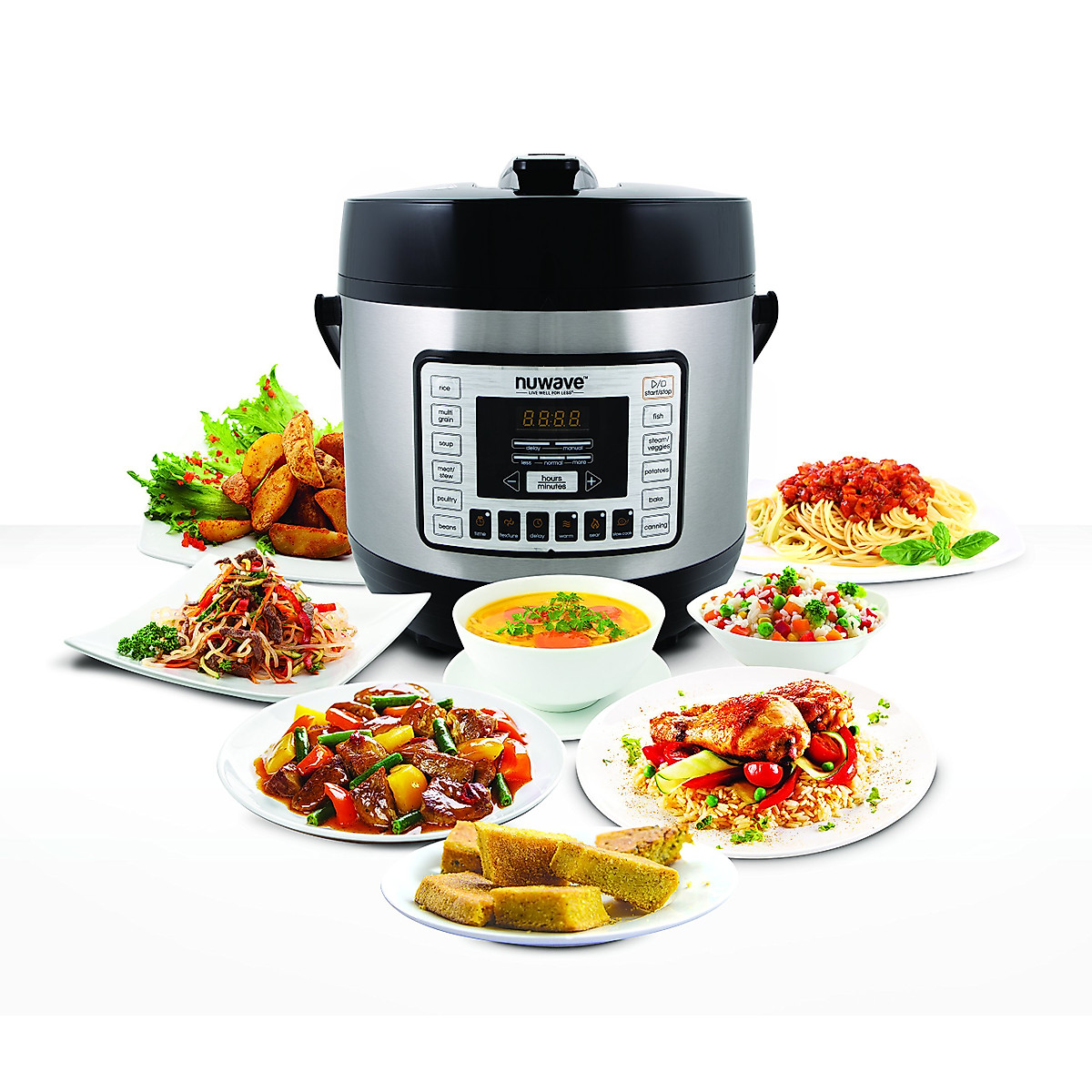 NuWave 6Qt Nutri-Pot Digital Pressure Cooker with bonus accessories & 5-piece Utensil Set