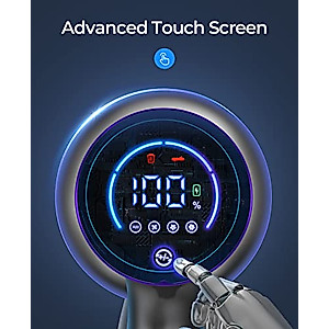 Laresar Cordless Vacuum Cleaner, 400W/33000pa Stick Vacuum Cleaner with Touch Screen, Up to 50 Mins Runtime, Handheld Anti-Tangle Vacuum Cleaner, Edge Cleaning, Pet Hair, Carpet and Hardwood Floor