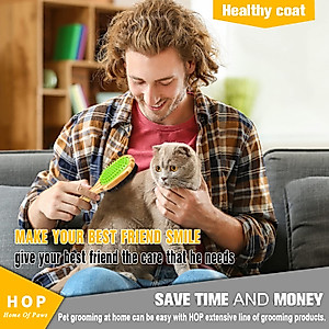 HOP Short Hair Dog Brush Pet Brushing Grooming Comb for Short Hair Coats Detangling and Shedding Coat Hair Remover Two Sided Removing Dirt & Loose Hair for Dogs Home of Paws