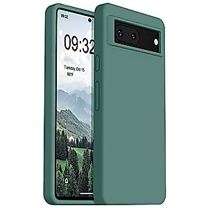OTOFLY Designed for Pixel 7 Case, Silicone Shockproof Slim Thin Phone Case for Google Pixel 7 6.3 inch (Pine Green)