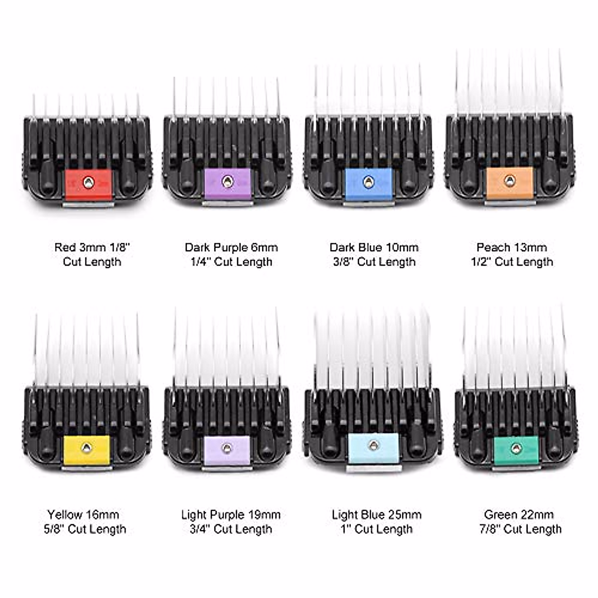 Shernbao Professional Animal Stainless Steel Clip Attachment Guide Comb Set for A5 style Detachable Blade Pet, Dog, Cat, and Horse Clippers (ONLY Snap on Size # 10/15/30,Not compatible with 5-in-1 blades）