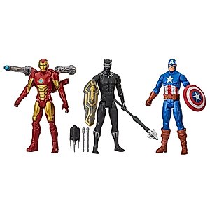 Marvel Avengers Titan Heros Series - Set of 3 Black Panther, Iron Man and Captain America Action Figures - 12