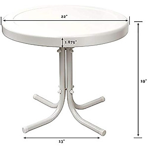 Crosley Furniture Gracie Retro 20-inch Metal Outdoor Side Table - Alabaster White