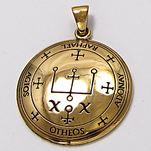 Bronze Sigil of Archangel Raphael Talisman Necklace