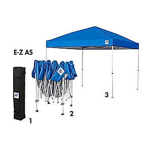 E-Z UP ENV3WH10RB, 10' x 10', Roller Bag, 4-Piece Spike Set, Recreational Grade Royal Blue Top NEW Envoy EZ UP Instant Canopy Shelter Tent, 10' by 10'
