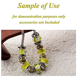 RUBYCA 5Pcs 20cm Bracelet 18KGP Silver Plated Heart Lobster Clasp Floral Snake Chain Charm Beads DIY