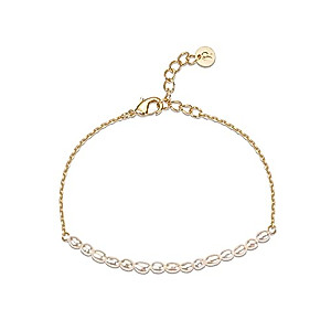21C-B02 Freshwater Pearl Bracelet (Yellow Gold Plated)