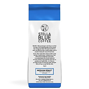 Stella Blue Fresh Ground Coffee - Big Cat Blend - 100% Arabica MEDIUM Roast - Ethically & Sustainably Sourced from Central America - Helps Support PAWS Chicago - 12 ounce Bag