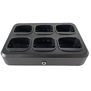 Teseko Six-Way Charger Multi Unit Charger for Motorola NNTN4497CR NNTN4497DR NNTN4496 CP040 CP140 CP150 CP160 CP180 CP200 CP200D CP250 CP380 PR400 EP450 EP450S DEP450 GP3688 GP3188（Thick Version）