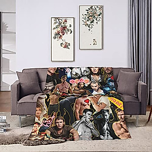 Blanket Chris Hemsworth Soft and Comfortable Warm Fleece Blanket for Sofa,Office Bed car Camp Couch Cozy Plush Throw Blankets Beach Blankets