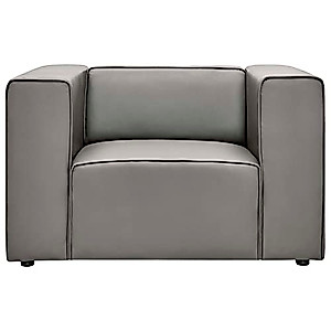 Modway Mingle Vegan Leather Lounge Armchair, Gray