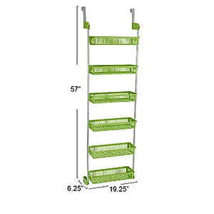 Household Essentials 6-Tier Basket Over-The-Door Organizer, Lime