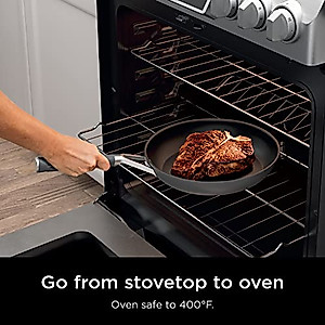 Ninja CW69010 NeverStick Comfort Grip 10-Piece Cookware Set, Nonstick, Durable, Scratch Resistant, Dishwasher Safe, Oven Safe to 400°F, Silicone Handles, Grey