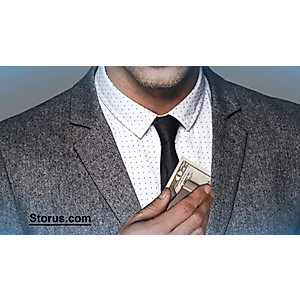 Storus Smart Money Clip Leather Wallet, Slim Compact Minimalist Italian Tanned Leather Wallet for Men, Gift, Engraving Included - Black