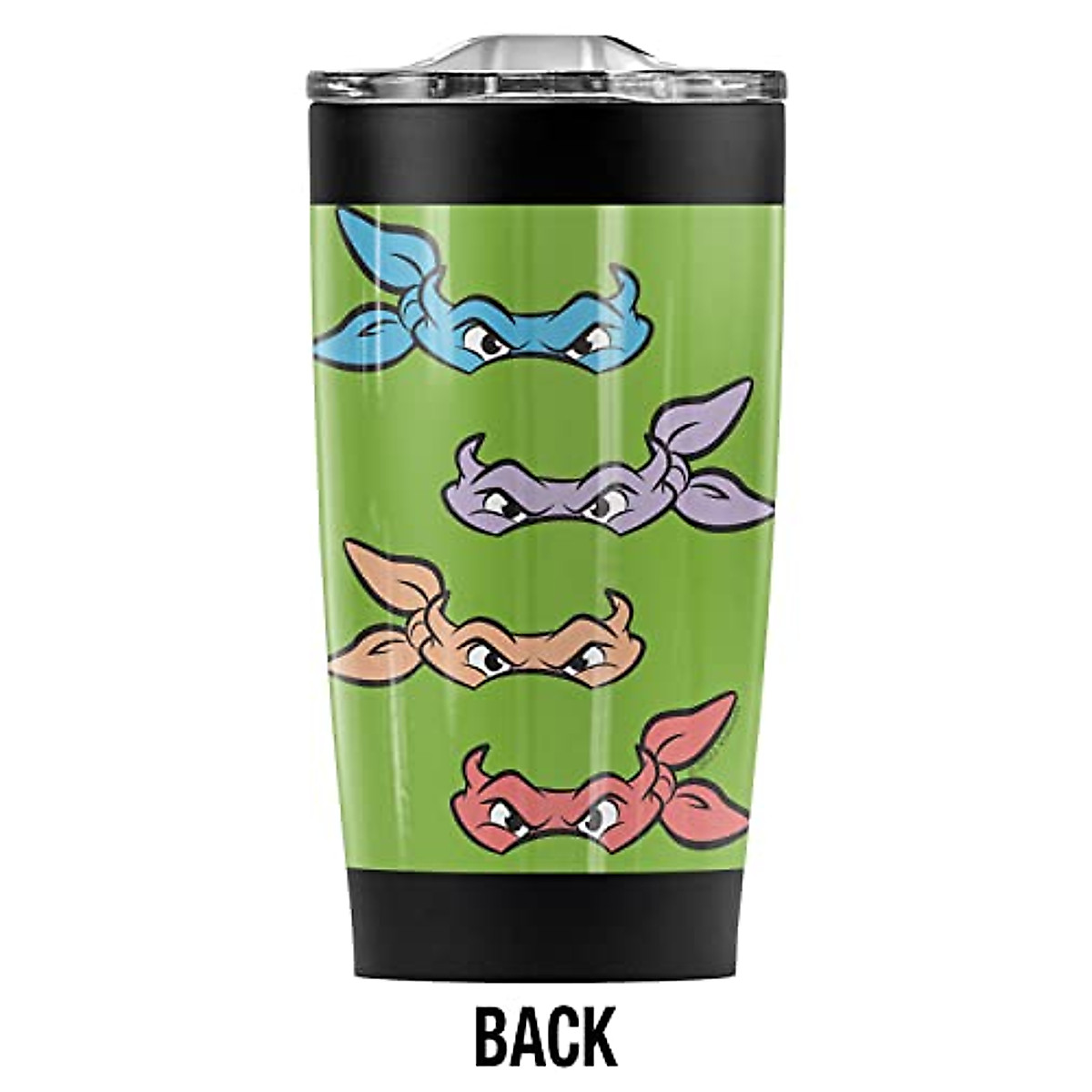 Logovision Teenage Mutant Ninja Turtles TMNT Masks Stainless Steel 20 oz Travel Tumbler, Vacuum Insulated & Double Wall with Leakproof Sliding Lid