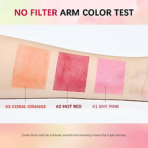 PICKX On-the-Go Makeup Blush Stick Tinted Moisture Stick, Shadow Lips Cheek Blusher Creamy Makeup Long Lasting Natural Nude Makeup for All Skin (3PC)