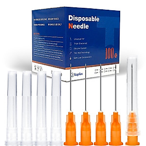 TIKAPLAS 25 Gauge 1 inch Luer Lock Dispensing Accessorie, Individual Packaged, Pack of 100