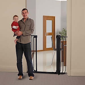 Dreambaby Chelsea Extra-Tall Auto-Close Security Baby Safety Gate-Black-with Extensions, Black, 28-42.5"