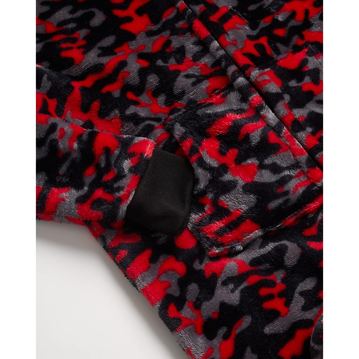 ONLY BOYS’ Fleece Hooded One Piece Pajama Costume - Sharks Dino Cyclopes Sloth (6-14), Size 12-14, Red/Black Camo Ninja