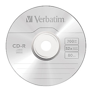 Verbatim CD-R Blank Discs 700MB 80 Minutes 52X Recordable Disc for Data and Music - 100pk Spindle,Silver and Verbatim CD/DVD Paper Sleeves-with Clear Window 100pk