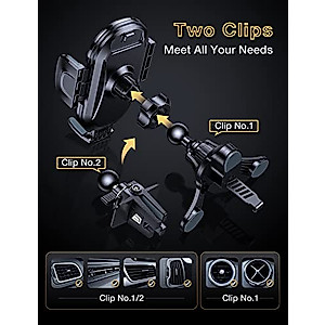 [Deepest Clamp] TORRAS Car Phone Holder Mount [Real Big Phones & Thick Case Perfectly] Universal Sturdy Hook Cell Phone Mount Air Vent [Never Fall Off] Fit for iPhone14 13 Pro Max Samsung Ultra 23 &All