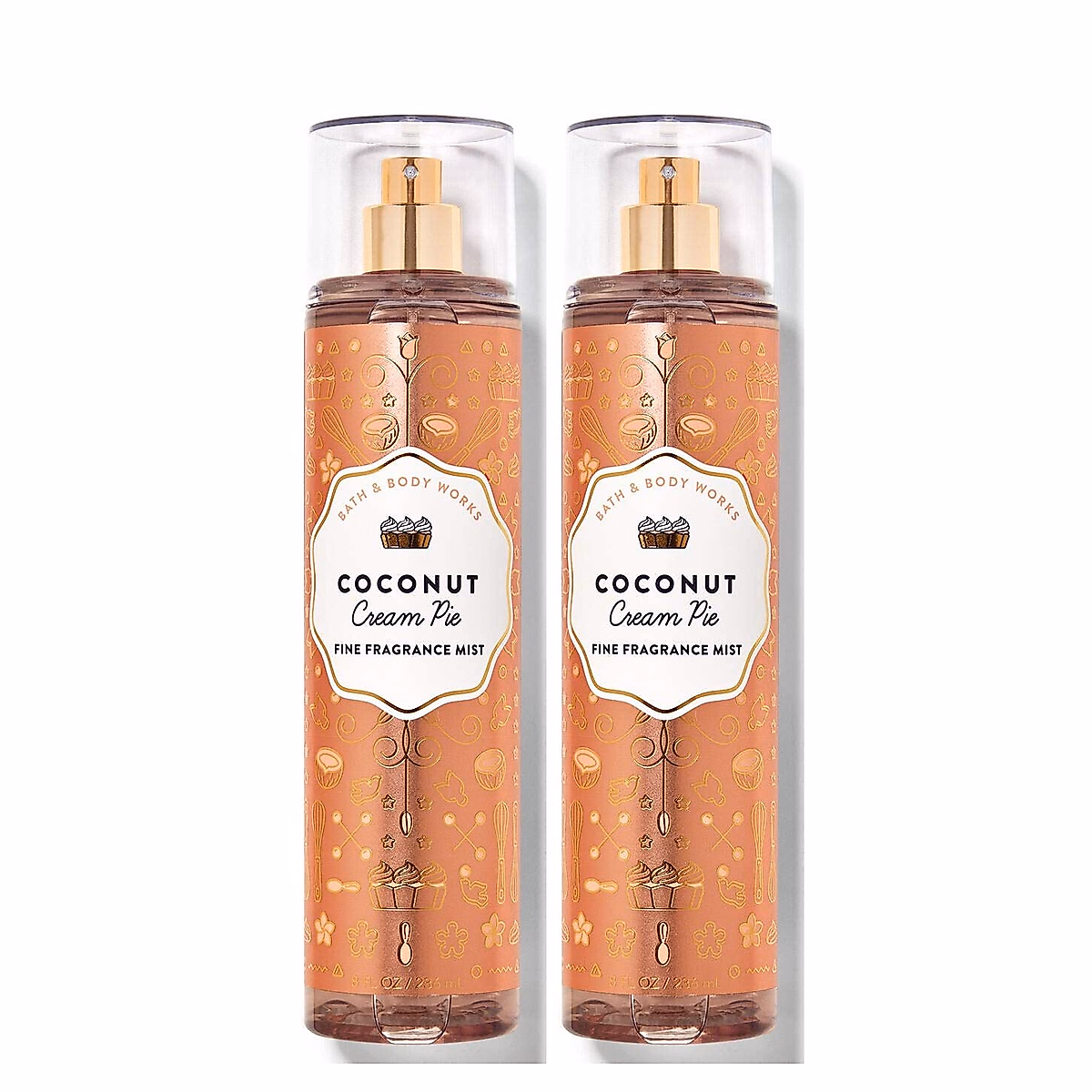 Bath & Body Works Fine Fragrance Body Mist Gift Set 8 oz Pack Lot of 2 (Coconut Cream Pie)