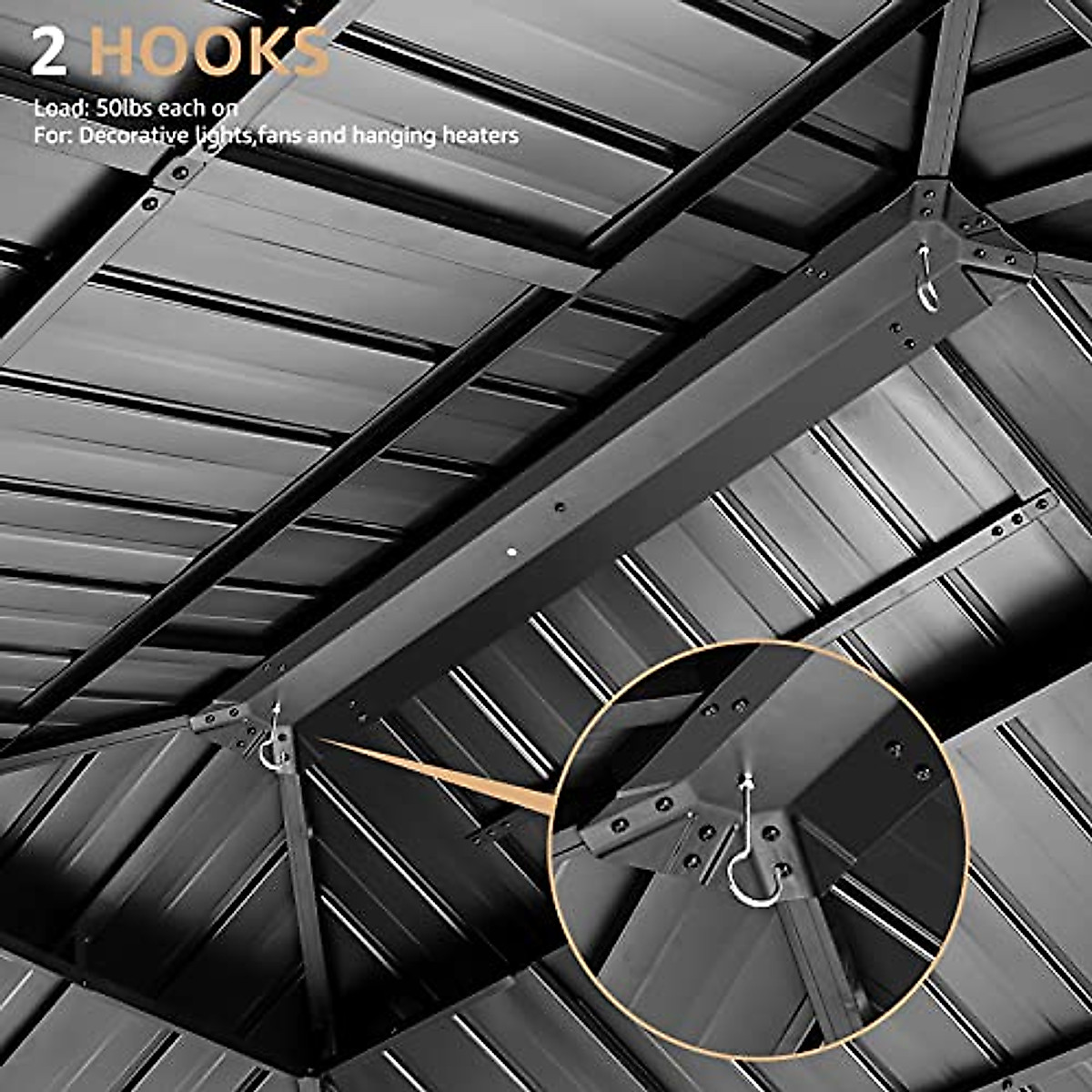 Leisurelife 10'x12' Galvanized Steel Double Roof Hardtop Gazebo with Nettings for Patio Outdoor Backyard Garden or Grill, Heavy Duty Canopy Tent, Aluminum Frame