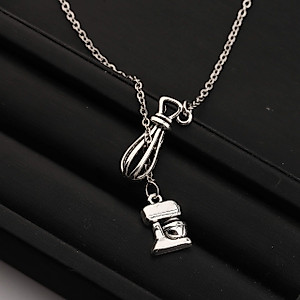 Baker Gift Baker Pendant Necklace Whisk Egg Beater Pendant Charm Baker Gift for Women Mom