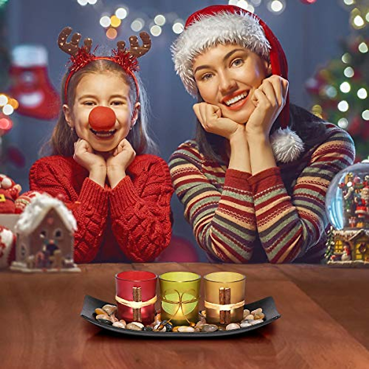 LETINE Candle Holders Set Fit in LED Lights. Centerpieces for Coffee Table, Bathroom Decor. Decorations for Farmhouse & Modern Style Bed Room for Women, Men